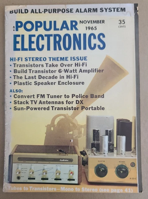 POPULAR ELECTRONICS MAGAZINE Nov 1965 / Transistor Take Over $11.99 ...