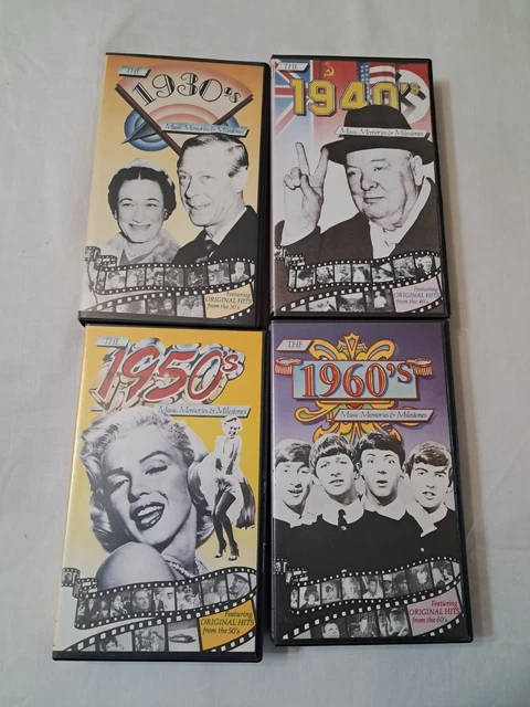 VHS TAPES THE 1930's, 1940's, 1950's, 1960's MUSIC MEMORIES AND ...