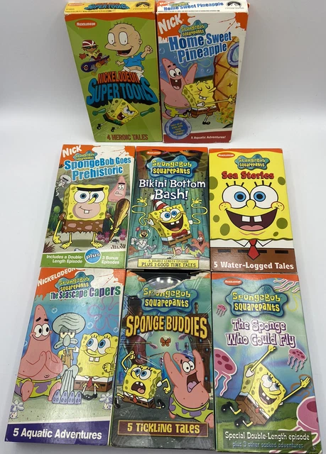 SPONGEBOB SQUAREPANTS VHS lot of 6 Vhs Tapes Sponge Buddies Sea Stories ...