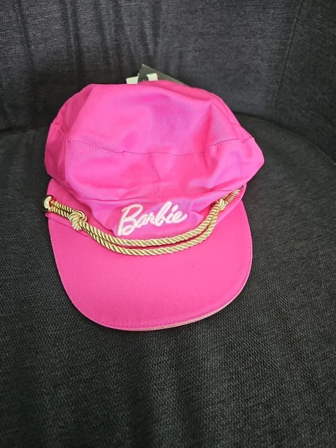 NWT BARBIE TEEN Adult One Size Captains Hat Pink & Gold Halloween ...