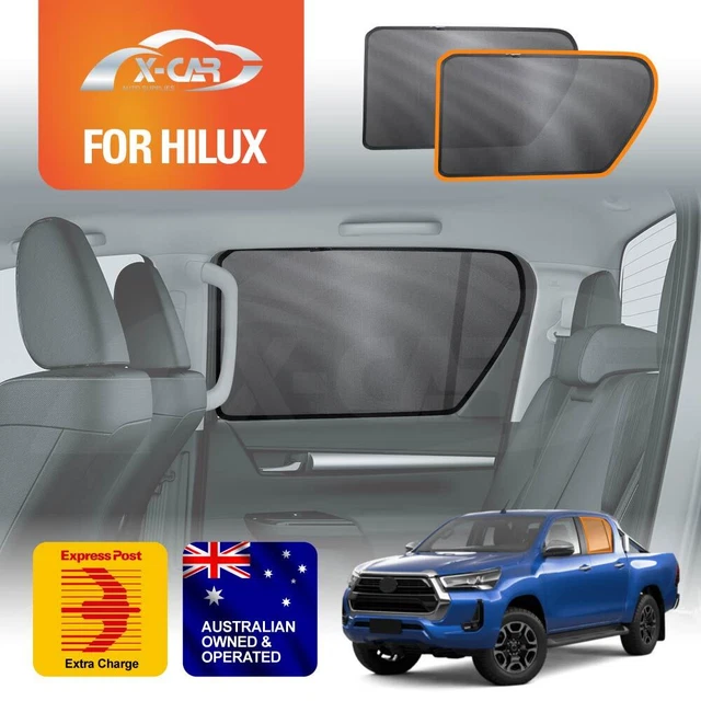 REAR WINDOW SUN Shade for Toyota Hilux Dual Cab 2005-15 Magnetic Car ...