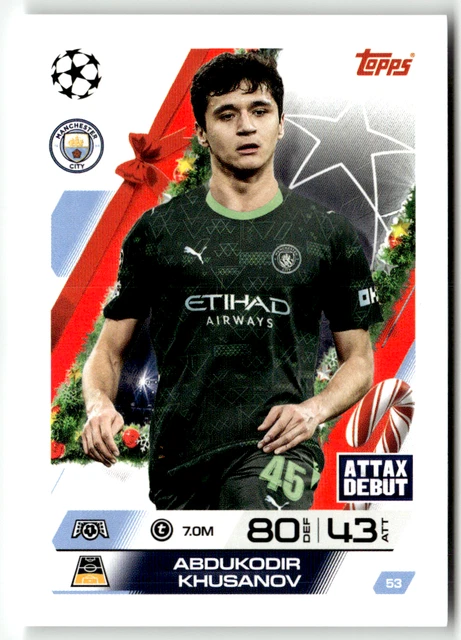 TOPPS MATCH ATTAX CL 2025-26 No. 53 Abdukodir Khusanov Debut Christmas Special EUR 1,99 ...