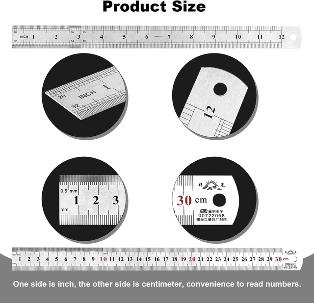 ARCHITECTURAL SCALE RULER Set, 2 Pack 12 Inch Aluminum Architect Ruler ...