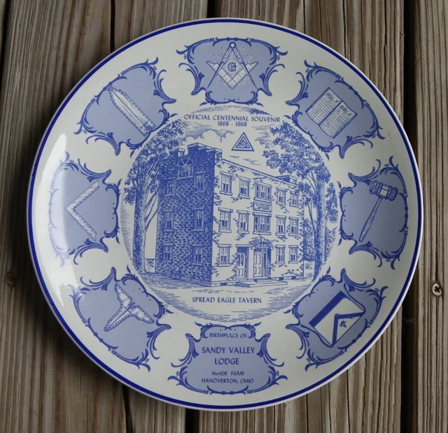 1968 PLATE-100TH ANNIV Sandy Valley Masonic Lodge-Hanoverton OH-Spread ...