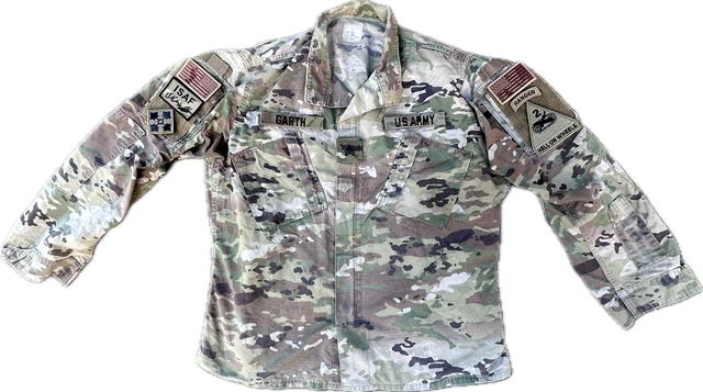 US ARMY OCP Multicam Jacket 9 Patches Isaf 4th Div. Ranger 2nd Armor ...