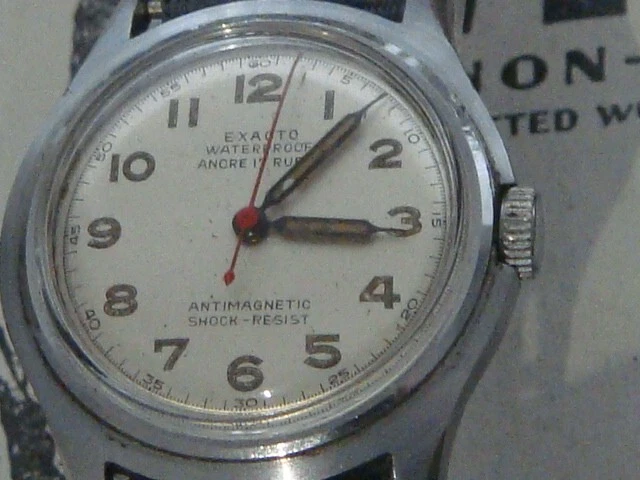 EXACTO ATP 1940s 50s military style vintage gents watch all stainless ...