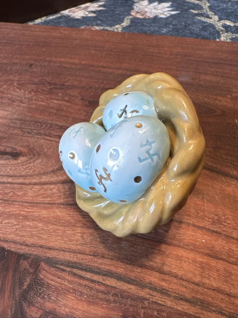 NORA FLEMING RETIRED A39a “Robin’s Egg Blue” Bird Nest w Gold NFs ...
