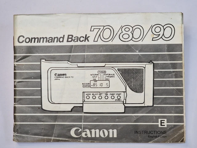 CANON COMMAND DATA Back 70/80/90 Original Instructions Manual, English ...