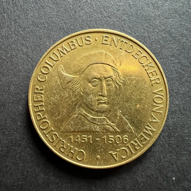 CHRISTOPHER COLUMBUS ENTDECKER von Amerika Große Seefahrer Medaille Ø ...
