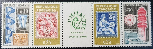FRANCE TIMBRE EXPOSITION PHILATEC à PARIS N°1414/1417 N°1417A NEUF ** LUXE MNH EUR 1,00 ...