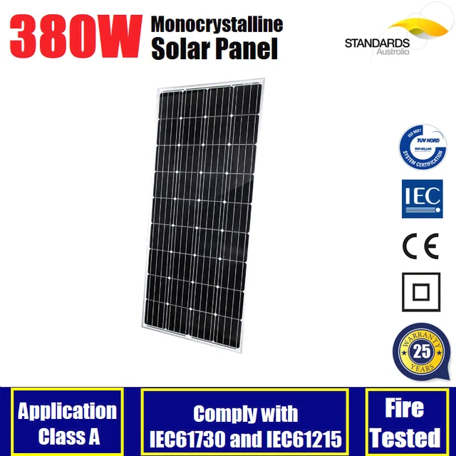 12V 380W MONO Solar Panel 380watt Fixed PV Caravan RV Camp Battery ...