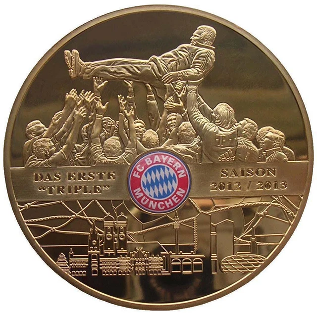 FC BAYERN MÜNCHEN -Münze-Medaille -Das Erste Triple-Bundesliga Saison 2012/2013 EUR 65,00 ...