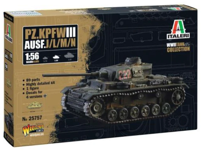 PZ.KPFW. III AUSF. J/L/M/N Tank 1:56 Plastique Model Kit Italeri EUR 30,53 - PicClick FR