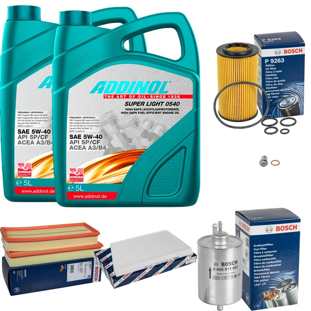 BOSCH INSPECTION SET 10L ADDINOL 0540 SUPER LUMIÈRE 5W-40 pour Mercedes ...