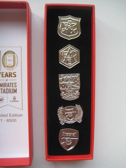 ARSENAL FC PIN Badge Collection - Limited Edition 10 Years at Emirates ...