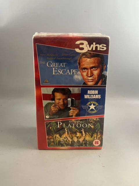 WAR : PLATOON, Good Morning Vietnam, The Great Escape [VHS] NEW SEALED ...