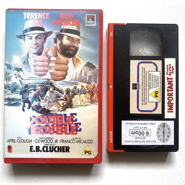 DOUBLE TROUBLE (BIG Box Ex-Rental RCA VHS PAL Video) - HILL & SPENCER ...