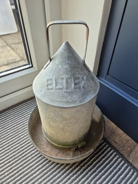VINTAGE ELTEX GALVANISED Metal Chicken Feeder £30.00 - PicClick UK