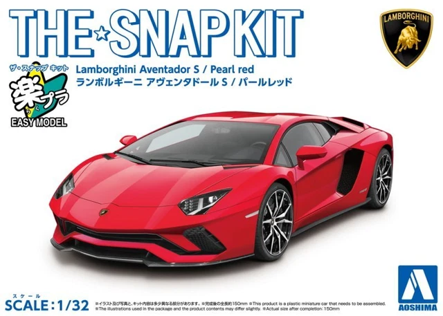 AOSHIMA 1/32 SCALE Model Car Kit Lamborghini Aventador S Pearl Red Pre ...