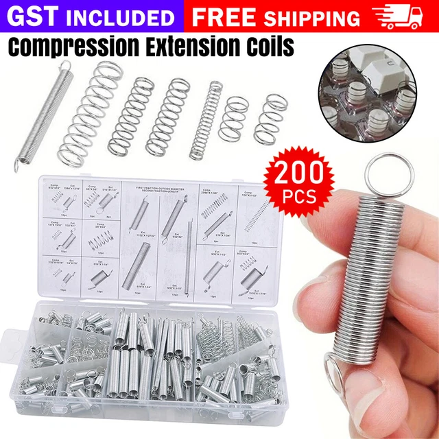 SMALL SPRING COMPRESSION Steel AU Coil Extension Kit Stock Assortment ...