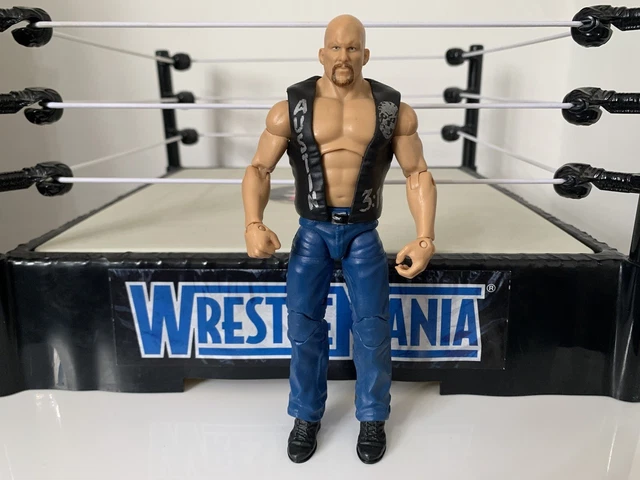 WWE STONE COLD Steve Austin Mattel Wrestling Figure Series 51 Red Knee Braces £8.99 - PicClick UK