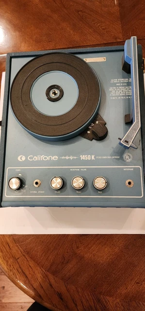CALIFONE RECORD PLAYER 1410K Portable 4-Speed Turntable Tested Works ...