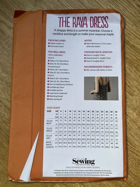 SIMPLY SEWING PATTERN ‘The Raya Dress’ sizes 6-30 Unopened £2.23 ...