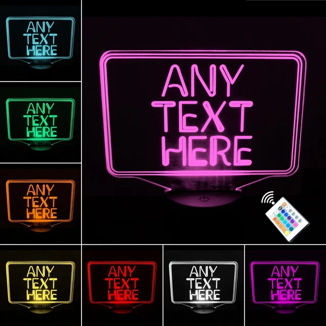 PERSONALISED LED NEON Any Text Bar Sign Night Light. Mancave Bedroom ...