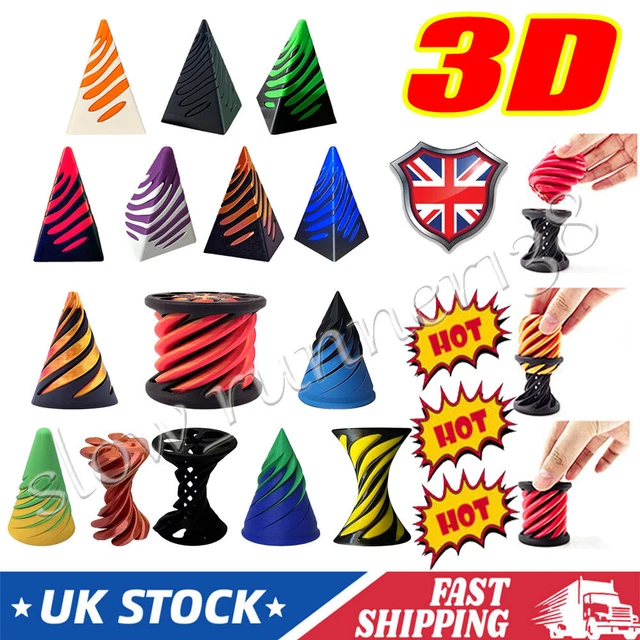 3D PRINTED FIDGET Cone Toy Impossible Pyramid Passthrough Sculpture ...