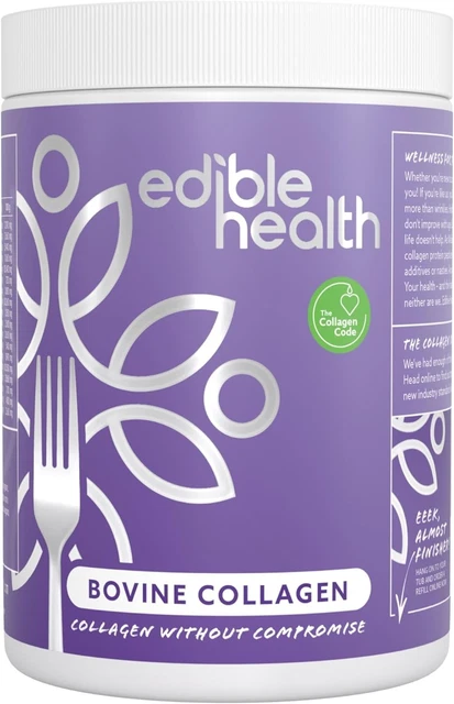 EDIBLE HEALTH COLLAGEN Powder 400g, Types 1 & 3 Protein Peptides, 18 ...