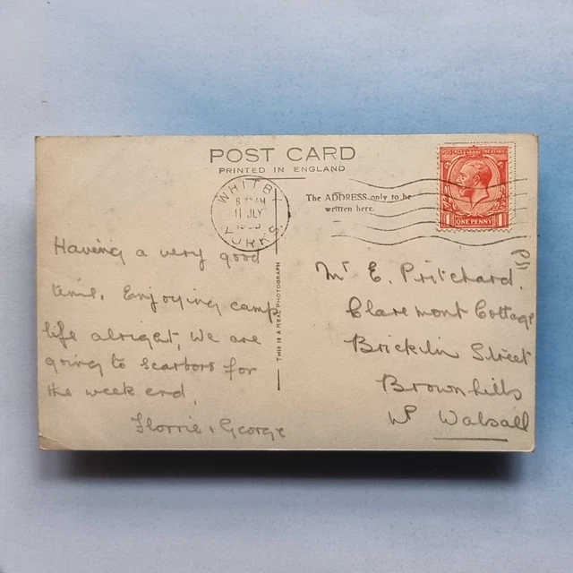 WHITBY POSTCARD 1933 Real Photo River Esk Bridge Quay Market Hall ...