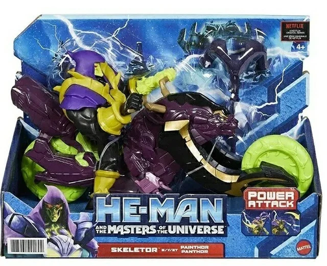 HE-MAN ACTION FIGURES Skeletor and Painthor Motorcycle Power Attack ...