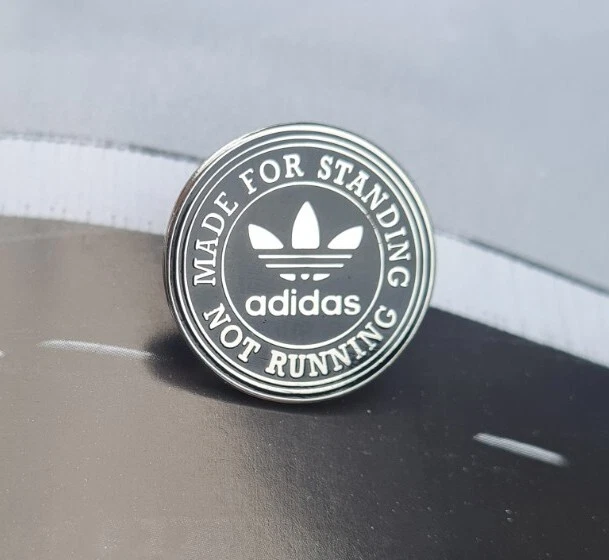 ADIDAS PIN BADGE black rare Spezial SPZL 3 stripes Ltd Edition trefoil ...