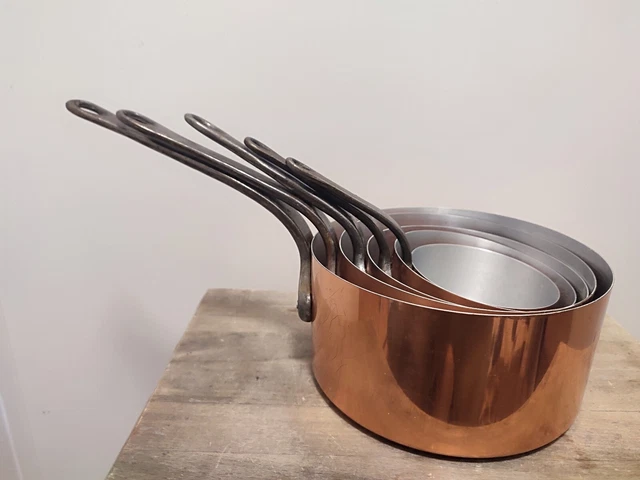 LOT DE 5 casseroles en cuivre en excellent état - Marque TOURNUS EUR 80 ...