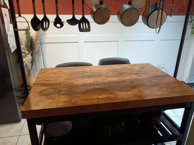 IKEA VADHOLMA KITCHEN Island With Pan Rack £250.00 - PicClick UK