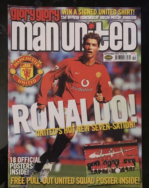 RIVISTA POSTER ESTRAIBILE gigante Rookie Ronaldo ufficiale Manchester ...