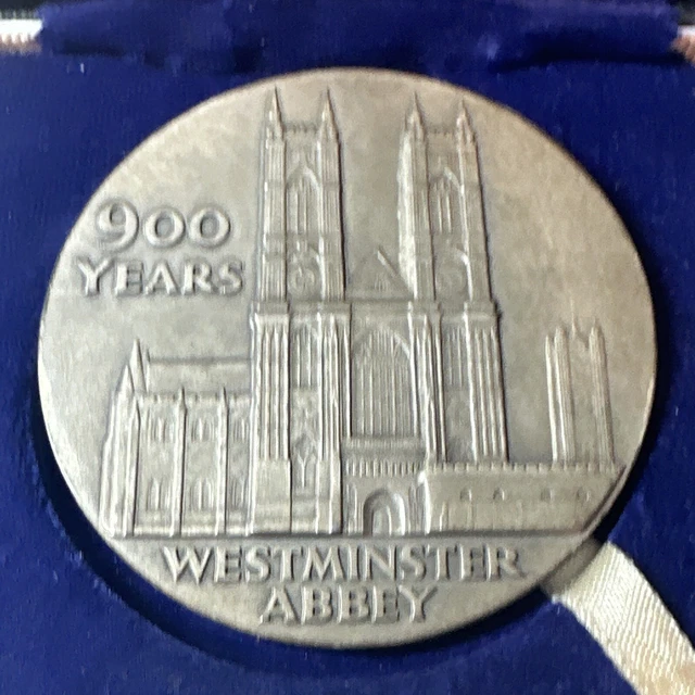 1965 WESTMINSTER ABBEY 900 Years Anniv Sterling Silver Medal Royal Mint ...