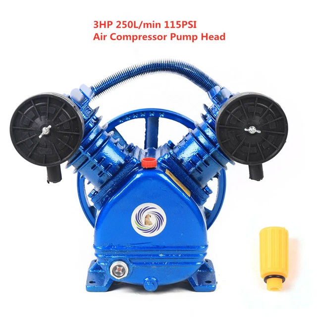3HP 2PISTON V Style Twin Cylinder Air Compressor Pump Head Single Stage ...