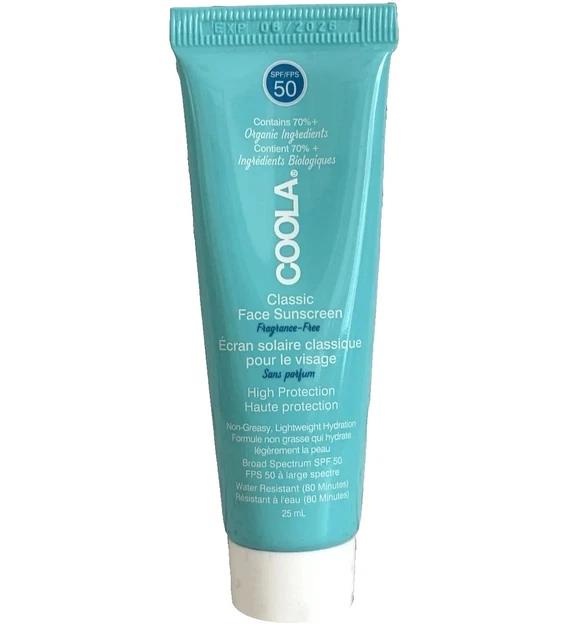 COOLA CLASSIC SPF 50 Face Sunscreen 25ml Travel Size Tube Brand New £7. ...