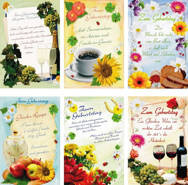 100 GLÜCKWUNSCHKARTEN ZUM Geburtstag Sprüche 5702 Geburtstagskarte ...