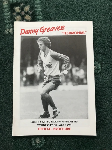 DANNY GREAVES SOUTHEND United testimonial football programmes 1990’s £1 ...