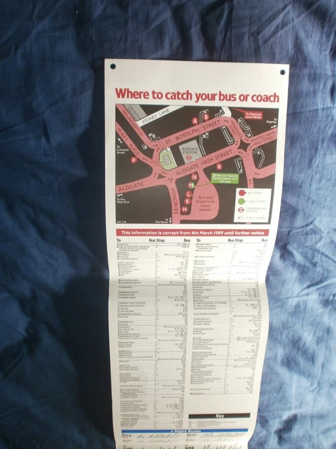 LONDON TRANSPORT BUS Stop Poster-Where To Catch Your Bus, Aldgate ...