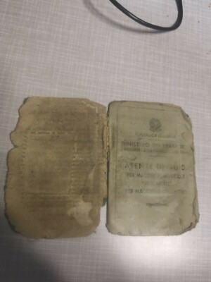 VINTAGE DOCUMENT DOCUMENTO D'EPOCA: Patente guida MOTOCARRI TRATTORE ...