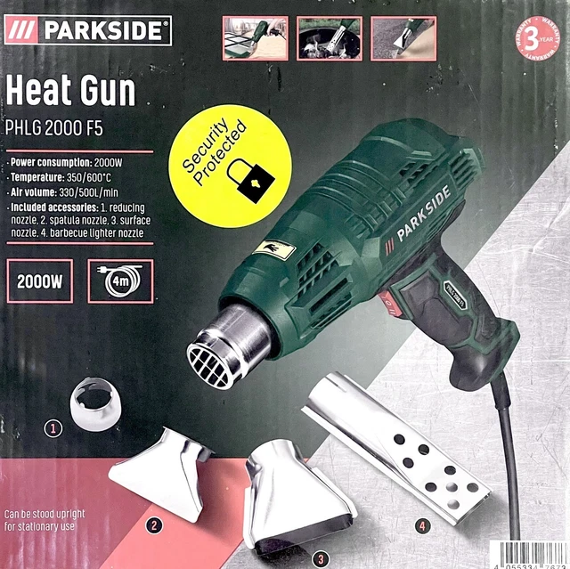 NEW HEAT GUN 2000W - Parkside Hot Air Heat Gun - 4m Cord £18.85 ...