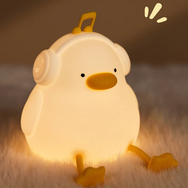 CUTE NIGHT LIGHT USB Rechargeable 1200mAh Touch Sensor Silicone Lamp ...