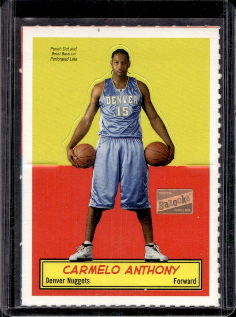 CARTA 2003-04 TOPPS Bazooka Carmelo Anthony Rookie RC senza NO pepite ...