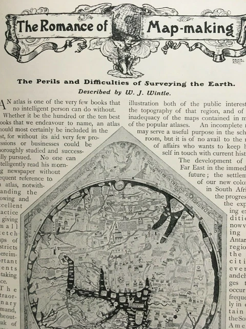 ATLAS CHART MAP Making History Cartography Rare Old Antique Article ...