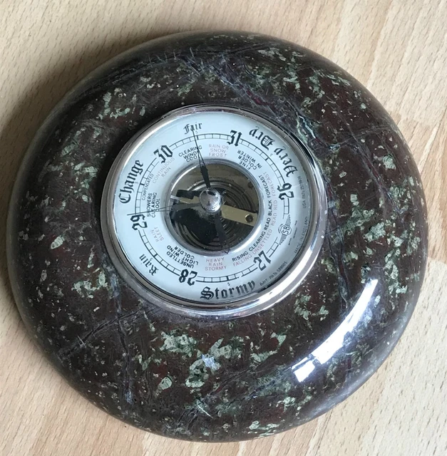 VINTAGE 1950S SHORTLAND SB Aneroid Serpentine Barometer from Cornwall ...