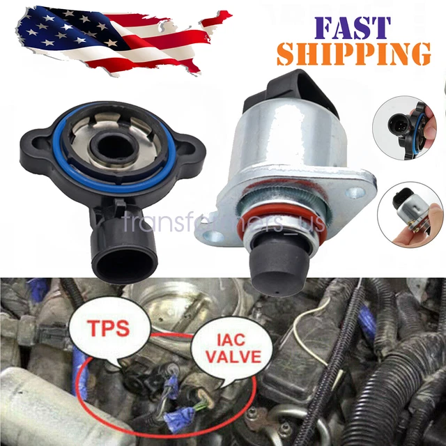 NEW THROTTLE POSITION Sensor and Idle Air Control Valve Set For Chevy ...