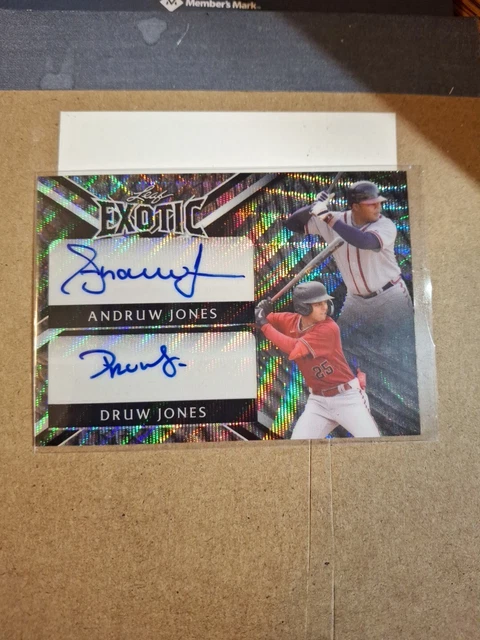 2023 LEAF EXOTIC Dual Signatures Druw Jones/Andruw Jones Elephant Wave ...